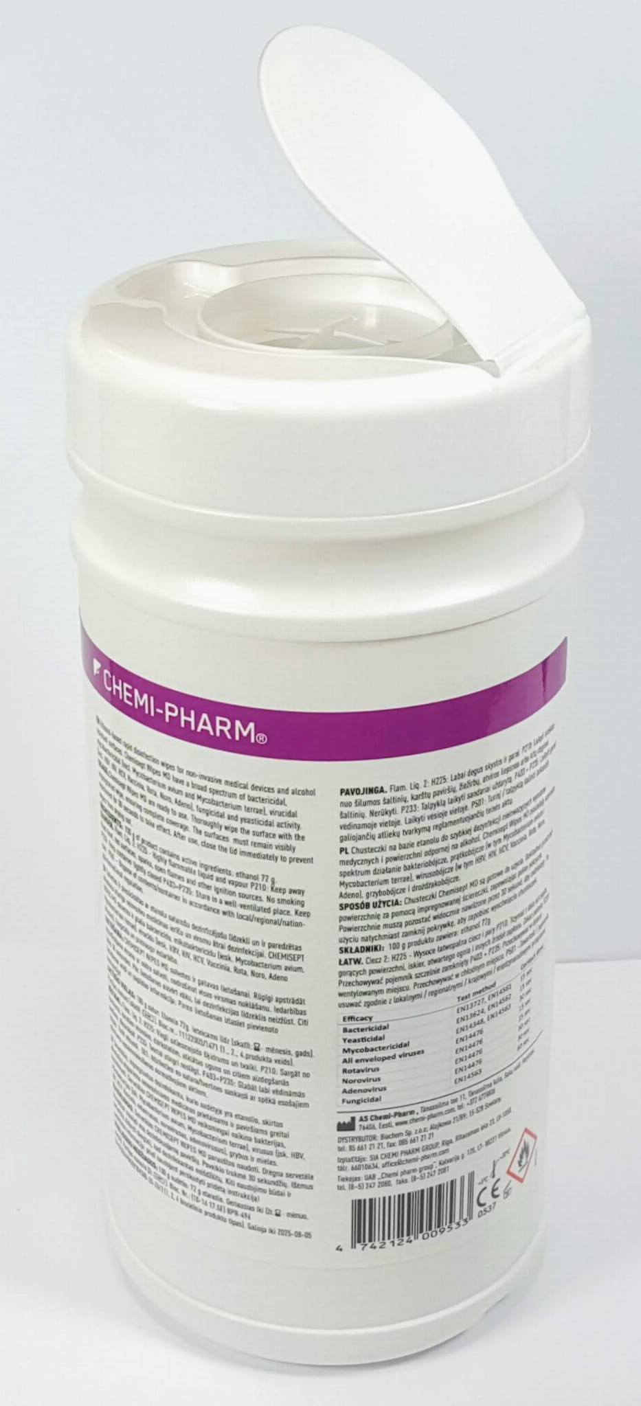 Chemi-Pharm CHEMISEPT WIPES MD 200szt TUBA Chusteczki do szybkiej ...