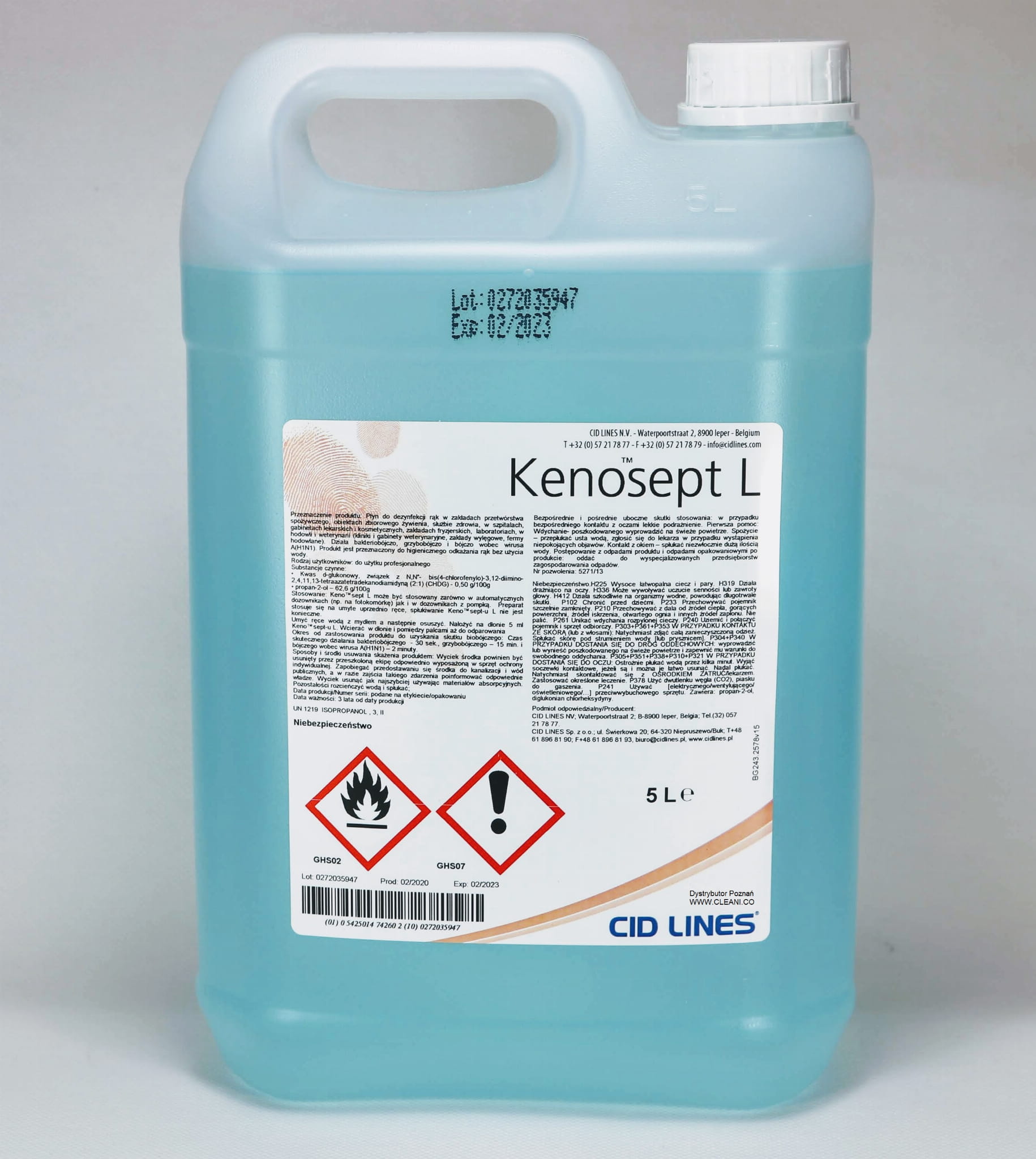 Cid Lines KENOSEPT L 5l PŁYN do dezynfekcji rąk C L E A N I.C O ...
