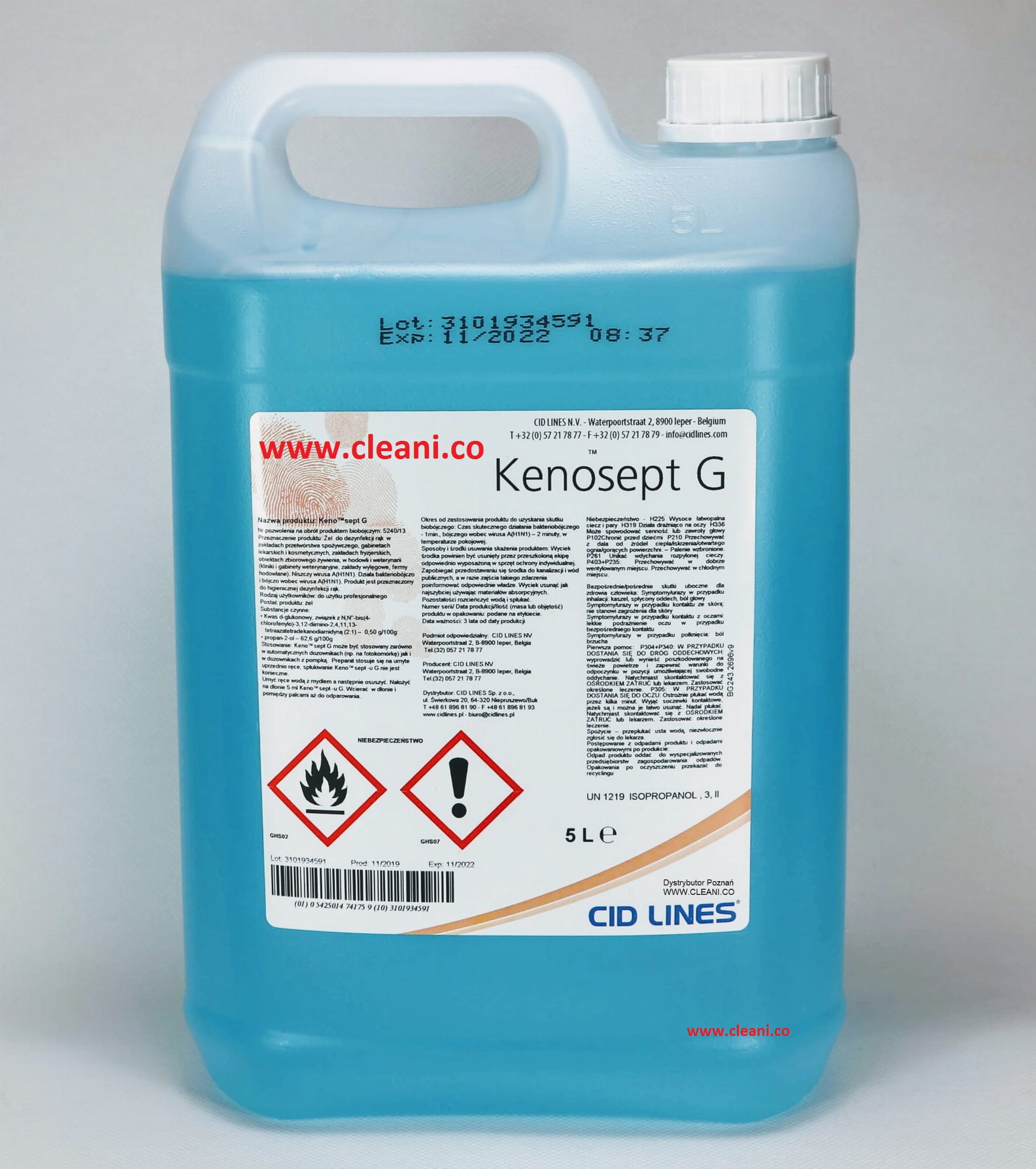 Cid Lines KENOSEPT G 5l ŻEL do dezynfekcji rąk C L E A N I.C O ...