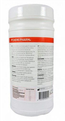 Chemi-Pharm STERISEPT WIPES 200szt TUBA Duże 20x20cm Bez-alkoholowe ...